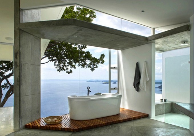Make a Splash Into Your Bathroom With Floor-to-Ceiling Windows | Maison ...